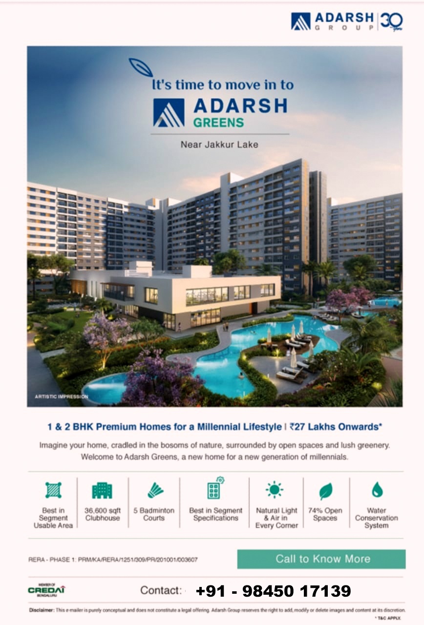 Adarsh Greens, Apartments in Jakkur - Propheadlines